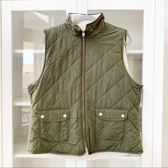 Love Tree | Jackets & Coats | Love Tree Olive Plussize Reversible Vest ...